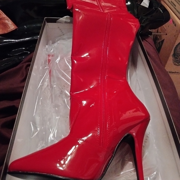 Pleaser | Shoes | Pleaser Seduce Thigh High Boots Red | Poshmark